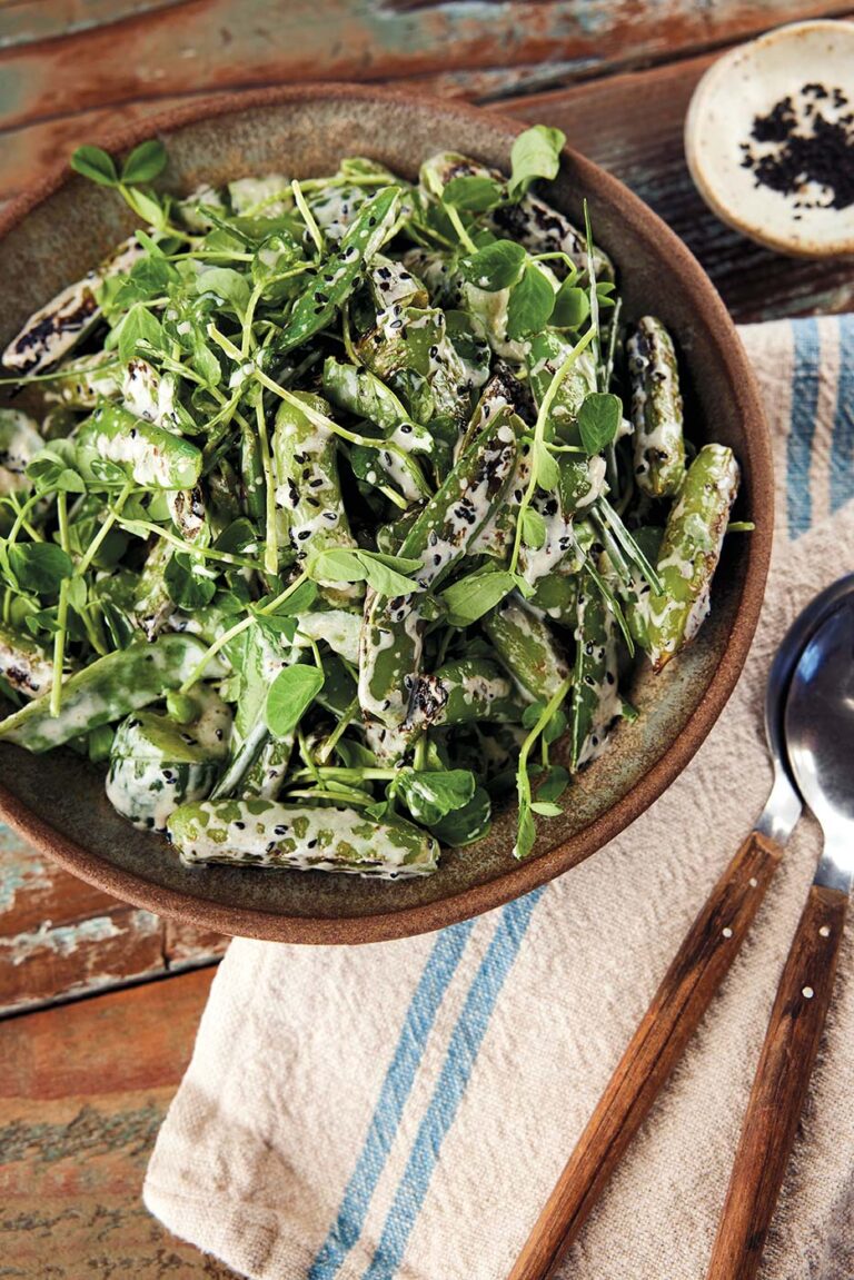 Roasted Snap Pea Salad with Yakult-Style Dressing - Edible Monterey Bay